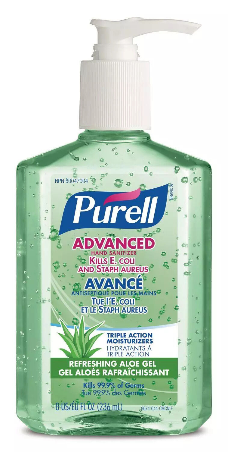PURELL® Advanced Hand Rub Sanitizer,8OZ with Aloe. 12/CS