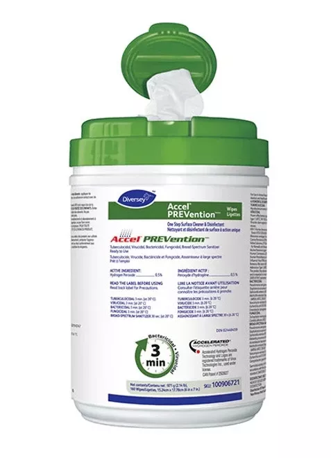 Diversey Accel Prevention Surface Disinfectant Wipes 6" x 7" 160/Tub ...