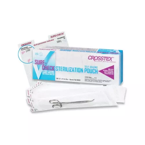 Crosstex Sure-Check Class 4 Sterilization Pouches 5.25" x 10" 200/box ...