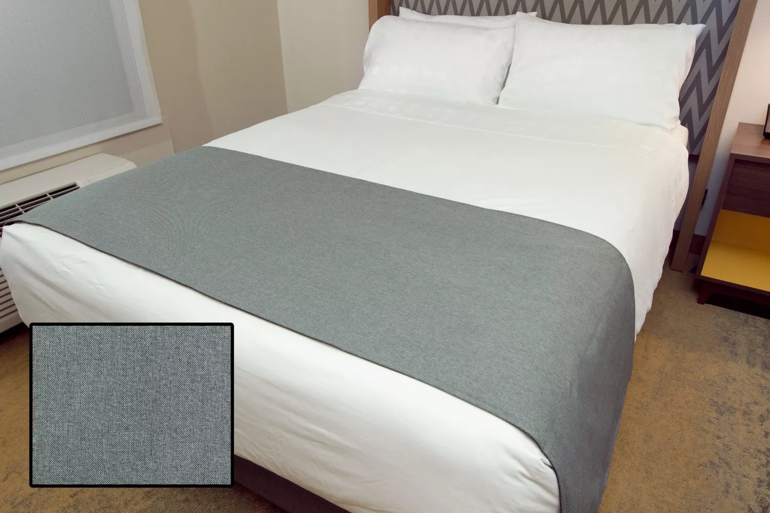 Foundation Signature Hospitality Bed Runners, Color Steel| Linen Plus