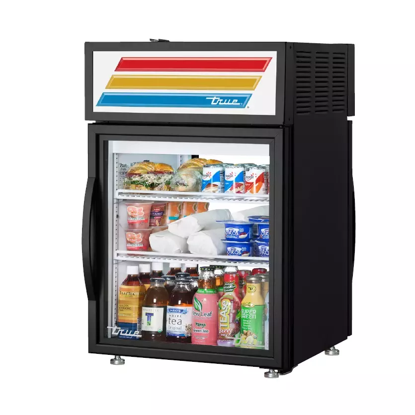 True 24" Countertop Merchandiser Pass Thru Refrigerator with 1 Glass ...
