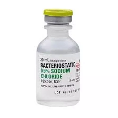 Saline 0.9% NaCl Bacteriostatic 30ml Vial - Sterile Multi-Dose Solution ...