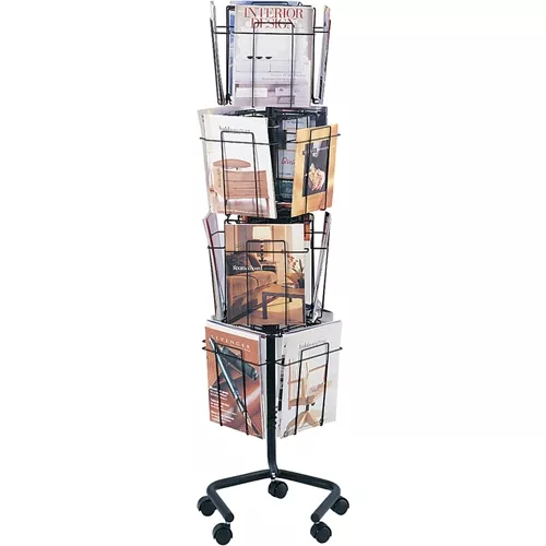 Safco Literature Display Racks - Rotary Floor Displays, 60", Rotating ...