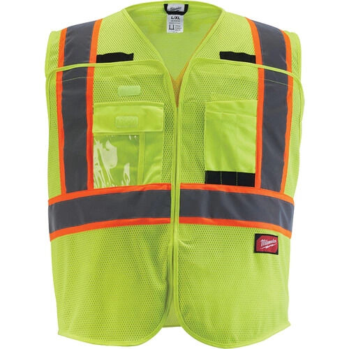Milwaukee Flagman Safety Vest, High Visibility Lime-Yello | Linen Plus ...
