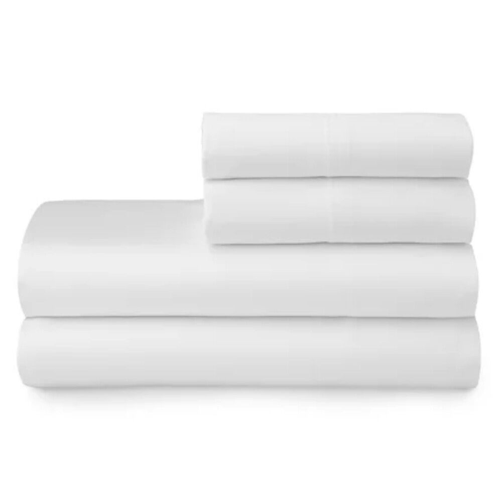 Snuggles 250 TC 55/45 Cotton/Poly Hotel Sheets & Pillowcases White - 12 ...