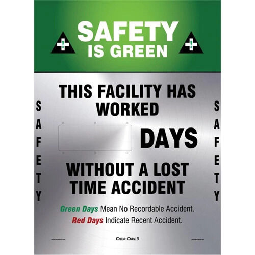 Accuform Signs Digi-Day® Electronic Scoreboard Motivational Safety Sign ...