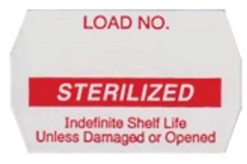 Load Recordkeeping Label - Universal, Red "Sterilized" 1125/roll (For ...